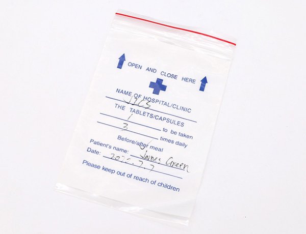 Ziplock medicine bag